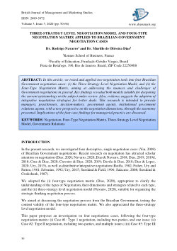 Three-Strategy Level Negotiation Model and Four-Type Negotiation Matrix ...