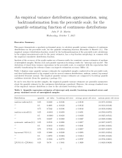 An empirical variance distribution approximation, using backtransformation from the percentile ...
