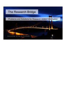 The Research Bridge: problems and solutions for research related ...