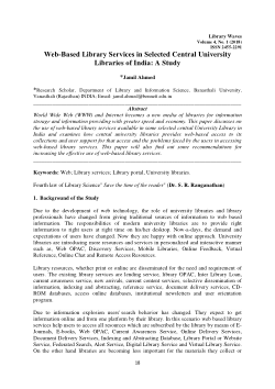 Web‐Based Library Services in Selected Central University Libraries of ...