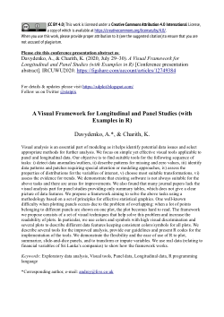A Visual Framework for Longitudinal and Panel Studies (with Examples in ...