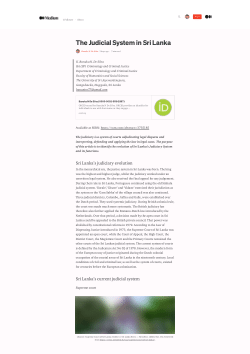 The Judicial System in Sri Lanka.