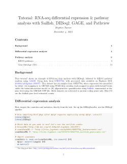 Tutorial: RNA-seq differential expression & pathway analysis with Sailfish, DESeq2, GAGE, and ...