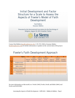Initial development and factor structure for a scale to assess the ...