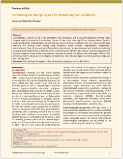 Dermatological emergency and life threatening skin conditions