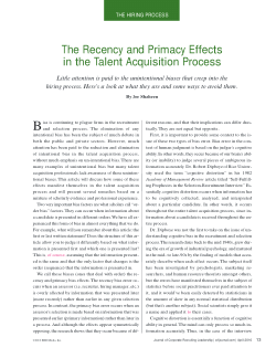 The Recency and Primacy Effects in the Talent Acquisition Process