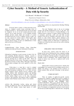 Cyber Security - A Method of Generic Authentication of Data with IP ...