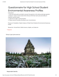 Questionnaire for High School Student Environmental Awareness Profiles