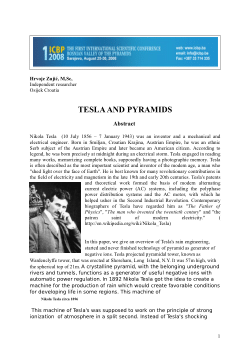 TESLA AND PYRAMIDS