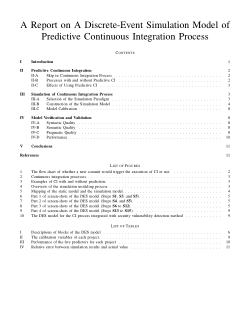 A Report on A Discrete-Event Simulation Model of Predictive Continuous Integration Process