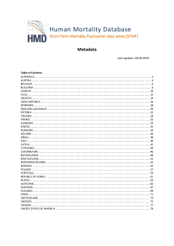 Short Term Mortality Fluctuations series at the Human Mortality Database