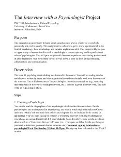 Interview with a Psychologist Project Description