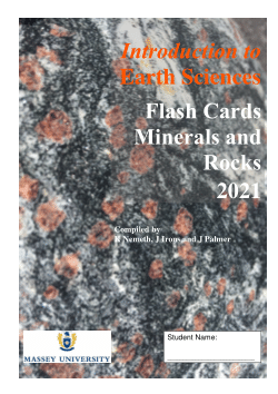 Earth Sciences Flash Cards - Minerals and Rocks