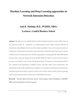 Machine Learning and Deep Learning approaches in Network Intrusion ...