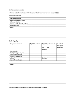 Draft data extraction table