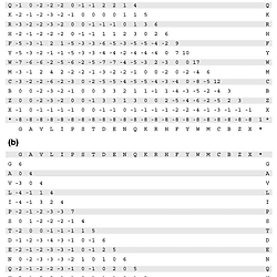 The PAM250 matrix with the amino acids grouped according to the ...