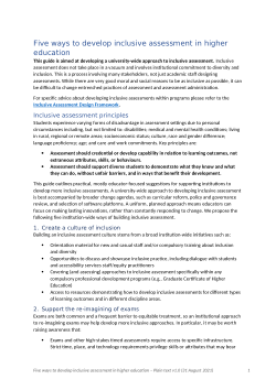 Five ways to develop inclusive assessment in higher education