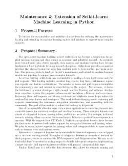 Maintenance & Extension of Scikit-learn: Machine Learning in Python