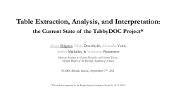 Table extraction, analysis, and interpretation: the current state of ...