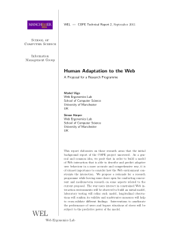 Human Adaptation to the Web: A Proposal for a Research Programme