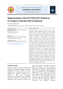 Implementation of the FUCOM-SAW Method on E-Commerce Selection DSS in ...