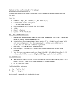 Supporting Partition Coefficient Data for Revised Diffusion Manuscript