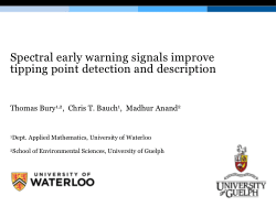 Presentation: Spectral early warning signals improve tipping point detection and description