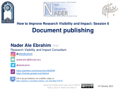 How to Improve Research Visibility and Impact: Session 6, Document ...