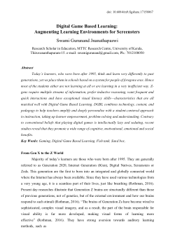 Digital Game Based Learning: Augmenting Learning Environments for Screensters