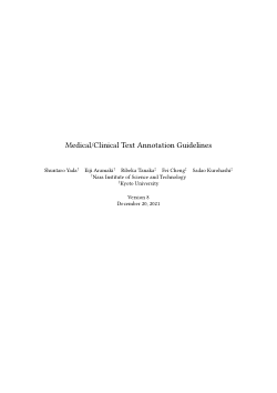 Medical/Clinical Text Annotation Guidelines