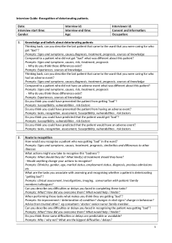 Additional File 1: Interview guide