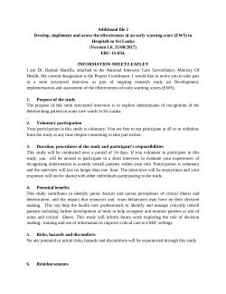 Additional File 2: Information sheet/leaflet