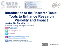 Introduction to the Research Tools: Tools to Enhance Research ...