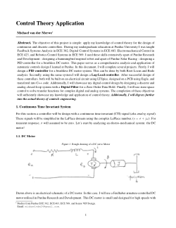 Linear Controls Design and Application