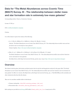 Data for "The Metal Abundances across Cosmic Time (MACT) Survey. III ...