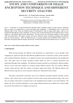 STUDY AND COMPARISON OF IMAGE ENCRYPTION TECHNIQUE AND DIFFERENT ...