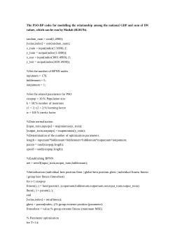 PSO-BP codes for modelling the relationships between the national GDP ...