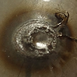 Stainless steel spot weld defect