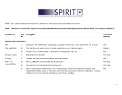 Item - SPIRIT Checklist for 'Protocol for a proof-of-concept study ...