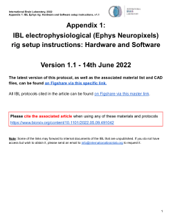 Appendix 1: IBL electrophysiological (Ephys Neuropixels) rig setup ...