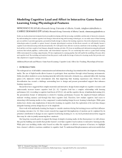 Doctoral Consortium 2 - Modeling Cognitive Load and Affect in Interactive Game-based Learning ...