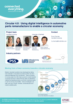 Circular 4.0: Using digital intelligence in automotive parts remanufacture to enable a circular ...