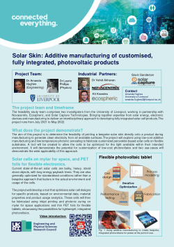 Solar Skin: Additive manufacturing of customised, fully integrated ...