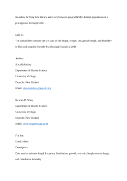 Life history traits vary between geographically distinct populations in ...