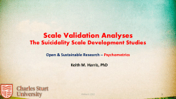 Scale validation analyses: The Suicidality Scale development studies