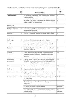 The Strengthening the Reporting of Observational Studies in ...