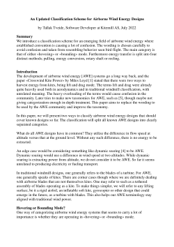 An Updated Classification Scheme for Airborne Wind Energy Designs