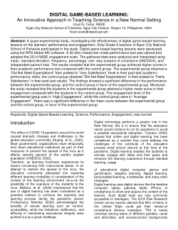 DIGITAL GAME-BASED LEARNING: An Innovative Approach in Teaching Science ...