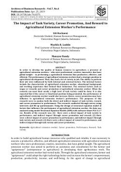 The Impact of Task Variety, Career Promotion, and Reward To ...