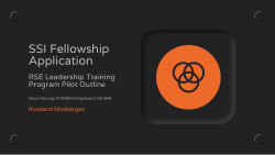 SSI Fellowship Application 2023 - RSE Leadership Training Program Outline